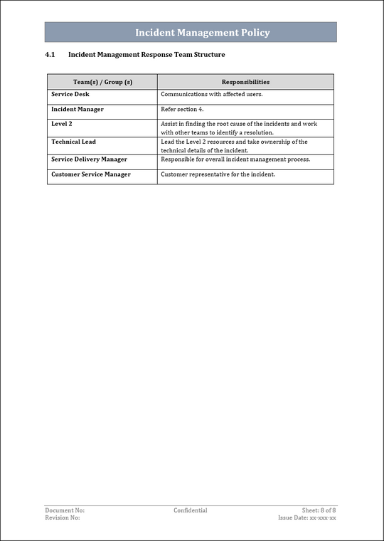 Incident Management Policy Template – IT Governance Docs