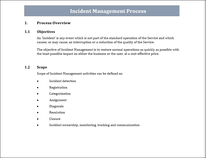Incident Management Templates Bundle – IT Governance Framework