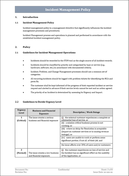 Incident Management Policy Template – IT Governance Docs